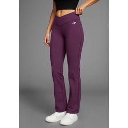 Jazzpants Kangaroos "Sporty Jazzpants", Damen, Gr. 18, K + L Gr, lila (plum), Jersey, Obermaterial: 80% Polyester, 20% Elasthan, unifarben, sportlich, schmal lang, Hosen