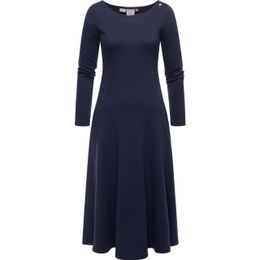 A-Linien-Kleid Ragwear "Appero Long" Gr. L (40), Normalgrößen, blau (navy) Damen Kleider Stylisches Langarm-Kleid für den Winter