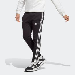 Sporthose adidas Sportswear "ESSENTIALS SINGLE JERSEY TAPERED OPEN HEM 3STREIFEN HOSE" Gr. S, N-Gr, schwarz-weiß (schwarz, weiß), Herren, Obermaterial: 70% Baumwolle, 30% Polyester, clean, Hosen, Topseller