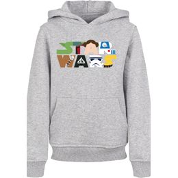 Kapuzenpullover F4NT4STIC "Star Wars Character Logo" Gr. 110/116, grau (heather grey) Mädchen Pullover Keine Angabe