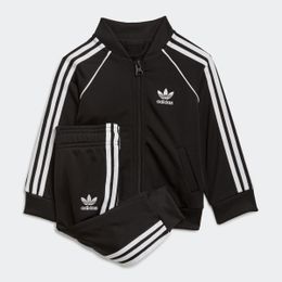 Trainingsanzug adidas originals "ADICOLOR SST" Gr. 92, schwarz-weiß (black / white) Kinder Sportanzüge für