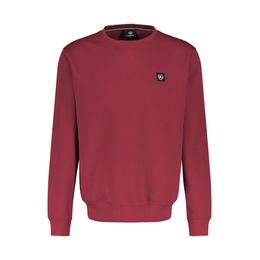 Sweatshirt Lerros "Lerros Urbaner Sweatshirtstyle, weiche Haptik", Herren, Gr. M, rot (deep garnet rot), 50% Baumwolle, 50% Polyester, Sweatshirts