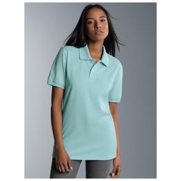 Poloshirt TRIGEMA "TRIGEMA DELUXE Piqué" Gr. L, blau (gletscher) Damen Shirts