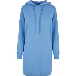 Shirtkleid Urban Classics "Urban Classics Damen Ladies Organic Oversized Terry Hoody Dress" Gr. S, US-Größen, blau (horizonblue) Damen Kleider