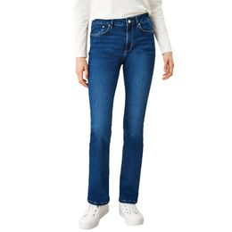 Bootcut-Jeans s.Oliver "BEVERLY" Gr. 34, Länge 30, blau (dark blue stretched30) Damen Jeans 5-Pocket-Jeans in Stretch-Qualität, mit Nieten an den Taschen