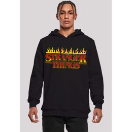 Kapuzenpullover F4NT4STIC "Stranger Things Fire Logo Men Netflix TV Series" Gr. L, schwarz Herren Pullover Premium Qualität