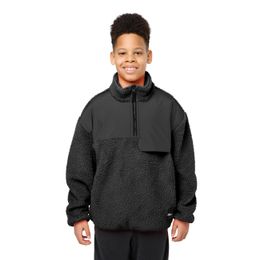 Fleecepullover Jack Wolfskin "Ju Half-Zip Fleece TEEN" Gr. 128, grau (granite schwarz), Kinder, Obermaterial: 100% Polyester, Sweatshirts