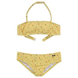 Bandeau-Bikini Buffalo "Candy Kids", Kinder, Gr. 134/140, N-Gr, gelb (gelb, bedruckt), Recycling-Polyamid, bedruckt, gepunktet, Bikini-Sets, mit Streusel-Druck