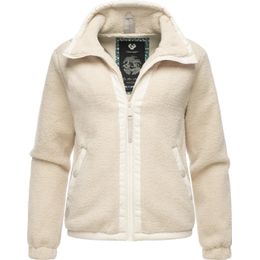 Sweatjacke Ragwear "Nordicka" Gr. XXXL (46), beige Damen Sweatjacken Sportliche Kapuzenjacke mit Kunstleder-Elementen