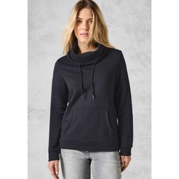 Sweatshirt Cecil, Damen, Gr. XL (44), grau (deep charcoal grau), Sweatware, 80% Baumwolle, 20% Polyester, bedruckt, Casual, normal, hoch geschlossener Ausschnitt, Bündchen, Sweatshirts, mit Grafik-Print