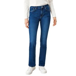 Bootcut-Jeans s.Oliver "BEVERLY" Gr. 36, Länge 34, blau (dark blue stretched34) Damen Jeans 5-Pocket-Jeans in Stretch-Qualität, mit Nieten an den Taschen