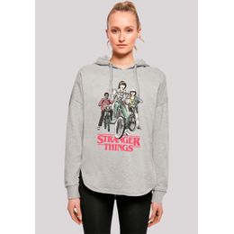 Kapuzenpullover F4NT4STIC "Stranger Things Retro Bikers Netflix TV Series" Gr. L, grau Damen Pullover Premium Qualität