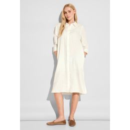 Blusenkleid Street One Gr. 36, EURO-Größen, weiß (off white) Damen Kleider mit Knopfleiste