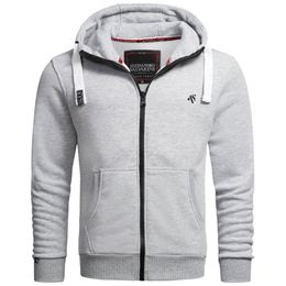 Sweatjacke Alessandro Salvarini "ASVinzent" Gr. L (52), grau (hellgrau) Herren Sweatjacken warmer Hoodie