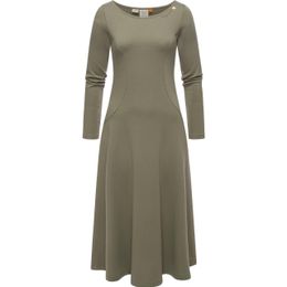 A-Linien-Kleid Ragwear "Appero Long" Gr. L (40), Normalgrößen, grün (olivgrün) Damen Kleider Stylisches Langarm-Kleid für den Winter