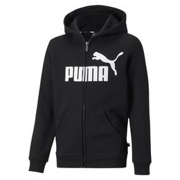 Sweatjacke Puma "Essentials Big Logo Kapuzenjacke Jungen" Gr. 104, schwarz, Kinder, Obermaterial: 34% Polyester, 66% Baumwolle; Kapuzenfutter: 100% Baumwolle; Rippe: 3% Elasthan, 97% Baumwolle, Sweatjacken