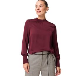 Klassische Bluse Zero "Zero gesmokter Kragen" Gr. 34, rot (port royale) Damen Blusen