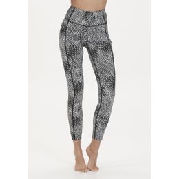 Trainingstights Endurance "Peira W Print Tights" Gr. 36, EURO-Größen, grau Damen Hosen Tight Sportleggings mit seitlicher Handy- und Schlüsseltasche