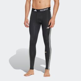 Trainingstights adidas Performance "TF 3S TIGHT" Gr. L, N-Gr, schwarz, Herren, Obermaterial: 79% Polyester, 21% Elasthan, Hosen