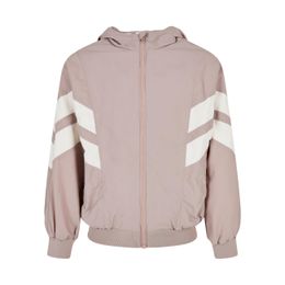 Allwetterjacke Urban Classics "Urban Classics Damen Girls Crinkle Batwing Jacket" Gr. 110/116, rosa (duskrose/whitesand) Mädchen Jacken