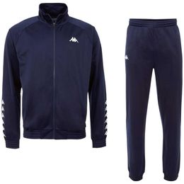 Trainingsanzug Kappa "für Kinder" Gr. 128, blau (dunkelblau), Kinder, Obermaterial: 100% Polyester, Sportanzüge