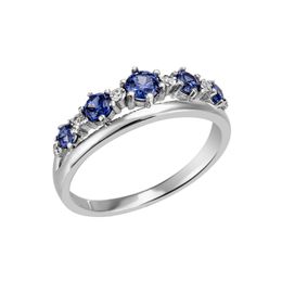 Fingerring Firetti "Schmuck Geschenk Silber 925 Silberring Farbstein" Fingerringe Gr. 52, Silber 925 (Sterlingsilber), 2,3 mm, blau (silberfarben, blau, kristallweiß, tanzanite, kristallweiß) Damen mit Zirkonia (synth.)