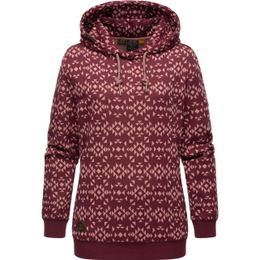 Hoodie Ragwear "Cinda" Gr. M (38), rot (weinrot) Damen Sweatshirts modischer Kapuzenpullover mit hohem Kragen