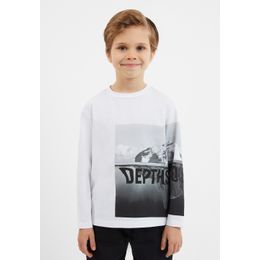 Langarmshirt Gulliver Gr. 128, weiß Jungen Shirts mit großem Fotodruck