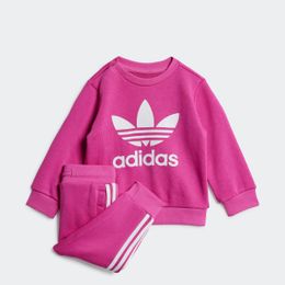 Trainingsanzug adidas originals "CREW SET" Gr. 92, pink (semi lucid fuchsia) Kinder Sportanzüge