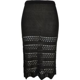 Sommerrock Urban Classics "Urban Classics Damen Ladies 3/4 Crochet Knit Skirt" Gr. 4XL, schwarz, Damen, 100% Polyacryl, unifarben, Röcke