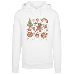 Kapuzenpullover F4NT4STIC "Christmas Vibes Cozy Cute Winter", Damen, Gr. XXL, wei&szlig;, Obermaterial: 65% Baumwolle, 35% Polyester, relaxed fit, Pullover Sweatshirt Hoodie, Premium Qualit&auml;t