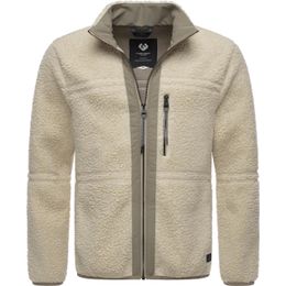 Plüschjacke Ragwear "Noory", Herren, Gr. L (52), beige (ecru), Plüsch, Material: 100% Polyester, sportlich, gerade hüftlang, hoch geschlossener Ausschnitt, Jacken, Herren Basic Teddy-Fleece Jacke