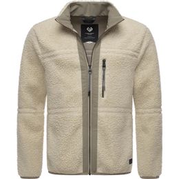 Plüschjacke Ragwear "Noory", Herren, Gr. M (50), beige (ecru), Plüsch, Material: 100% Polyester, sportlich, gerade hüftlang, hoch geschlossener Ausschnitt, Langarm Ärmel ohne Ärmelschlitz abgesteppte Kante, Jacken, Herren Basic Teddy-Fleece Jacke