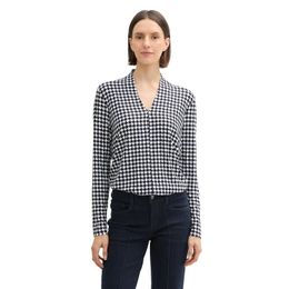 Langarmshirt Tom Tailor Gr. S (36), black geometric Damen Shirts mit All-Over Print