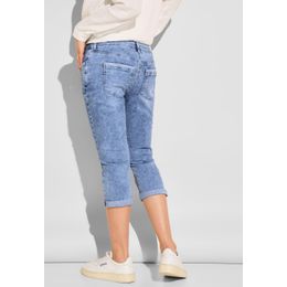 3/4-Jeans Street One Gr. 33, Länge 20, blau (sky blue random wash) Damen Jeans 5-Pocket-Style