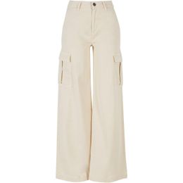 Stoffhose Urban Classics "Urban Classics Damen" Gr. 26, Normalgrößen, beige (sandweiß) Damen Hosen