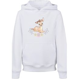 Kapuzenpullover F4NT4STIC "Disney Bambi Watercolour Wasserfarben" Gr. 110/116, weiß, Mädchen, Obermaterial: 65% Baumwolle, 35% Polyester, Pullover, Print