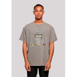 T-Shirt F4NT4STIC "Sesamstraße Oscar Tresh Box" Gr. 4XL, grau (asphalt) Herren Shirts Premium Qualität, Weihnachts-Kollection