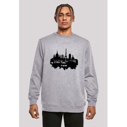 Kapuzenpullover F4NT4STIC "PARIS SKYLINE CREW" Gr. L, grau (heather grey) Herren Pullover Print