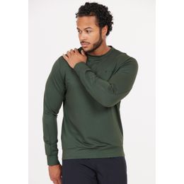 Sweatshirt Virtus "Brent", Herren, Gr. L, gr&uuml;n (olivgr&uuml;n), 66% Viskose, 30% Polyester, 4% Elasthan, unifarben, normal, Rundhals, Sweatshirts Sweatshirt, aus angenehm weichem Materialmix