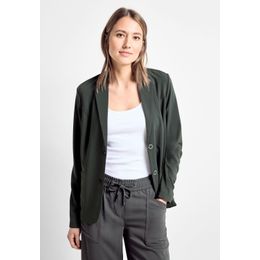 Kurzblazer Cecil, Damen, Gr. XXL (46), grün (strong khaki), Stoff, 95% Polyester, 5% Elasthan, unifarben, klassisch, gerade hüftlang, V-Ausschnitt, Langarm Bündchen, Blazer, mit Reverskragen