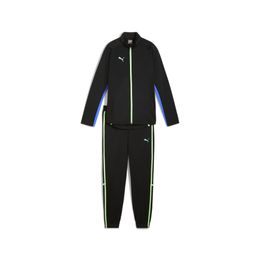 Trainingsanzug Puma "individualBLAZE Trainingsanzug Damen" Gr. L, schwarz (schwarz fizzy apple gelb), Damen, Obermaterial: 100% Polyester, Sportanzüge