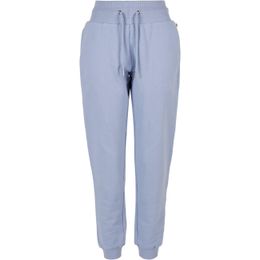 Jogginghose Urban Classics "Urban Classics Damen Ladies Organic High Waist Sweat Pants" Gr. 4XL, US-Größen, blau (violablue) Damen Hosen