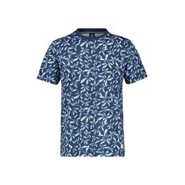 T-Shirt Lerros "Lerros T-Shirt mit Print", Herren, Gr. 5XL, blau (storm blau), 100% Baumwolle, Rundhals, Kurzarm, Shirts