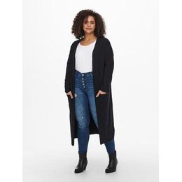 Strickjacke Only CARMAKOMA "CARNEW ESLY LS OPEN LONG CARDIGAN NP KNT" Gr. M (46/48), schwarz Damen Strickjacken