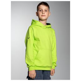 Sweatshirt TRIGEMA "TRIGEMA Kapuzenpullover mit Kängurutasche" Gr. 104, gelb (lemon) Kinder Sweatshirts