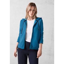 Cardigan Cecil Gr. L (42), blau (celestial aqua blue) Damen Strickjacken mit Materialmix