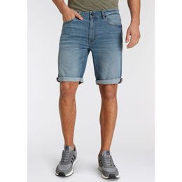 H.I.S. Jeansshorts H.I.S "DEYO" Gr. 30, N-Gr, blau (light blau), Herren, Denim/Jeans, Obermaterial: 98% Baumwolle, 2% Elasthan, Jeans, gerader Schnitt, Used-Waschung, niedrige Leibhöhe