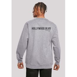 Kapuzenpullover F4NT4STIC "Hollywood blvd CREW" Gr. L, grau (heather grey) Herren Pullover Print