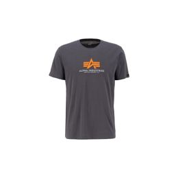 T-Shirt Alpha Industries "Alpha Industries Men - T-Shirts Basic T Rubber" Gr. L, grau (vintage grau), Herren, Obermaterial: 90% Baumwolle, 10% Polyester, Shirts